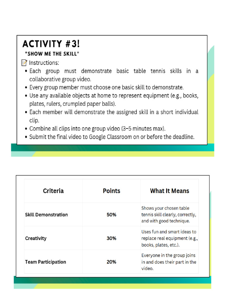 Activity #3 Show Me The Skill | PDF