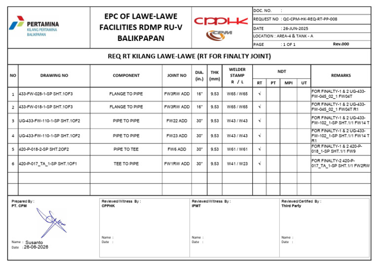 NDT Request - 008 (26-Jun-2025) - 1 | PDF
