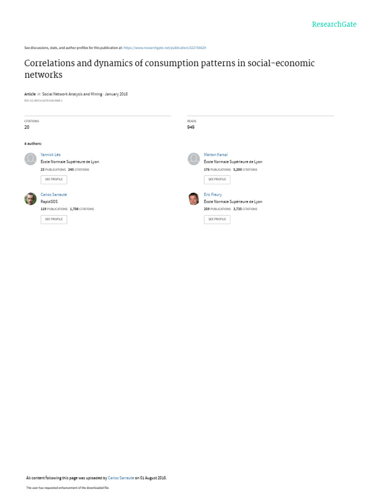 Correlations and Dynamics of Consumption Patterns | PDF | Economics ...