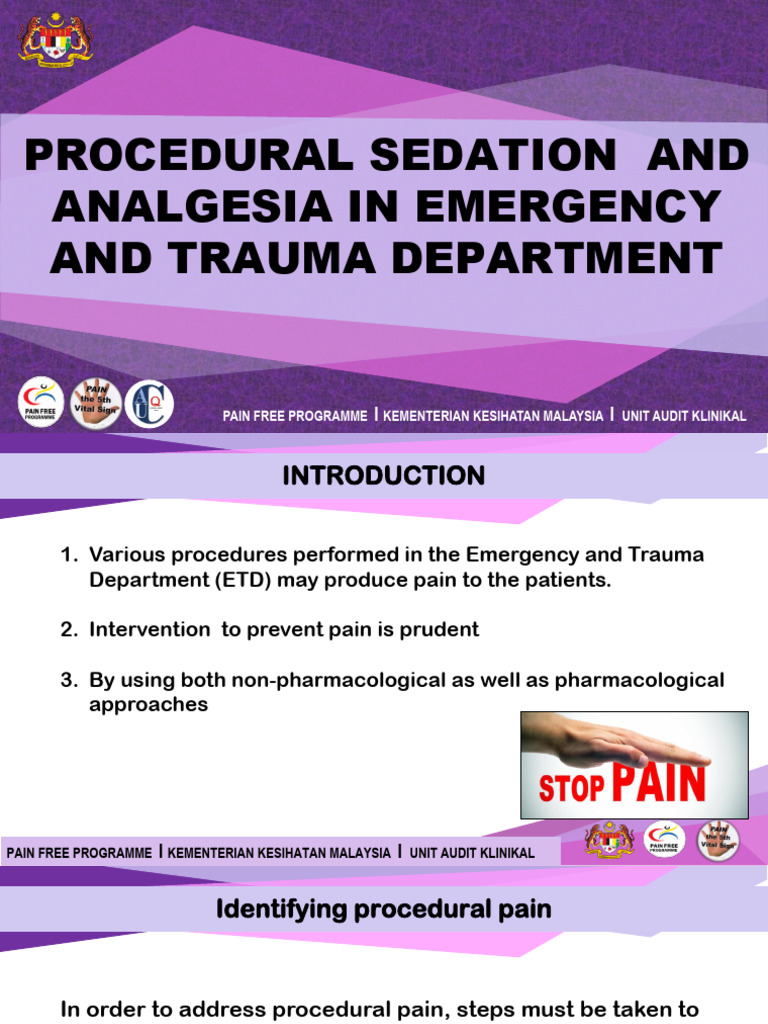 Procedural Sedation and Analgesia in Emergency and Trauma Department ...