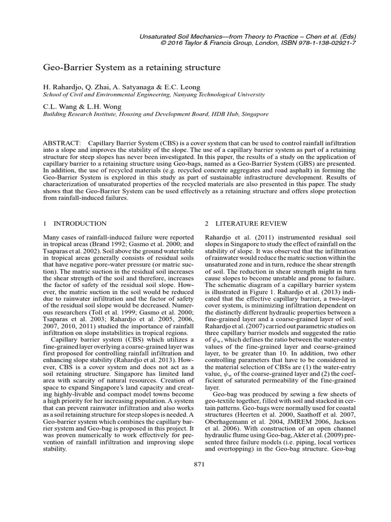 E003. Geo-Barrier System As A Retaining Structure | PDF | Soil ...