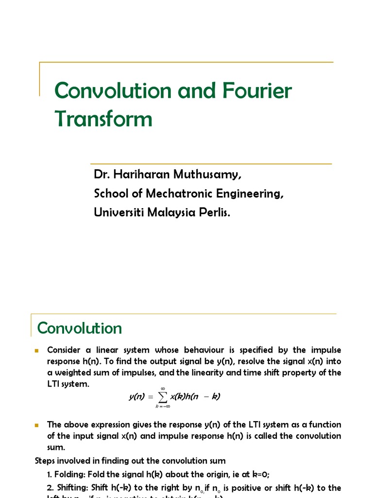 Fourier Analysis for Engineers | PDF | Convolution | Harmonic Analysis