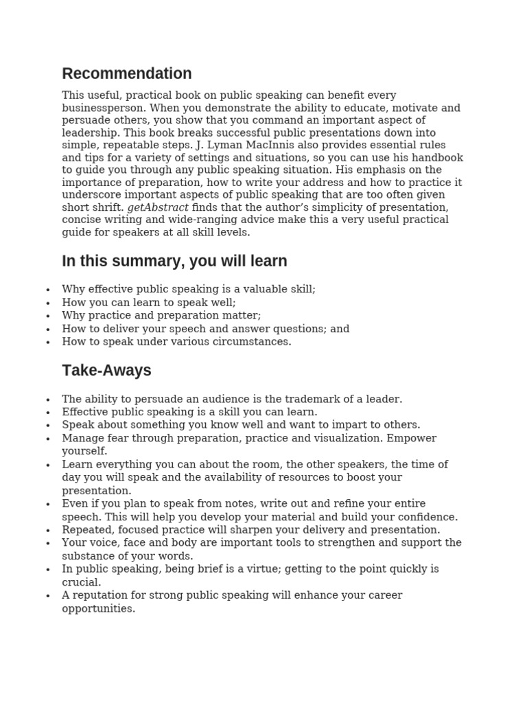 The Elements of Public Speaking | PDF | Public Speaking | Communication