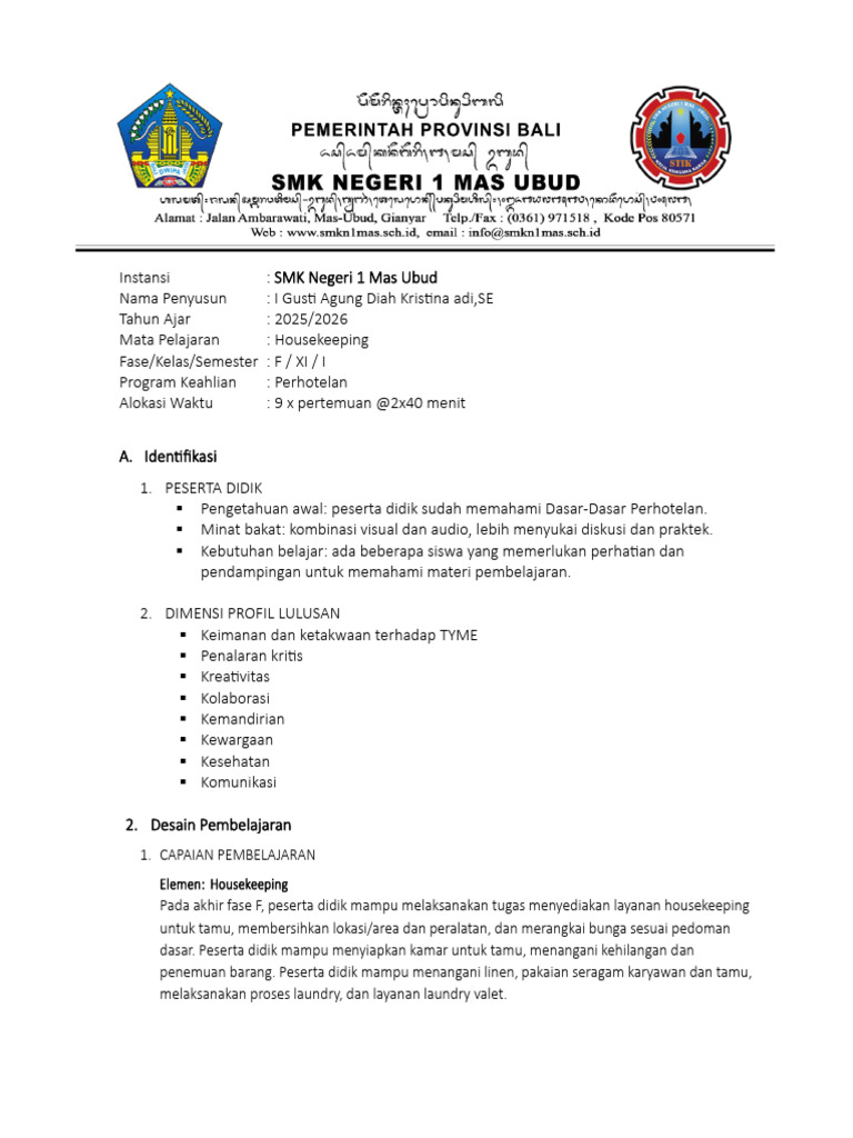 Modul Ajar Housekeeping - Deep Learning | PDF