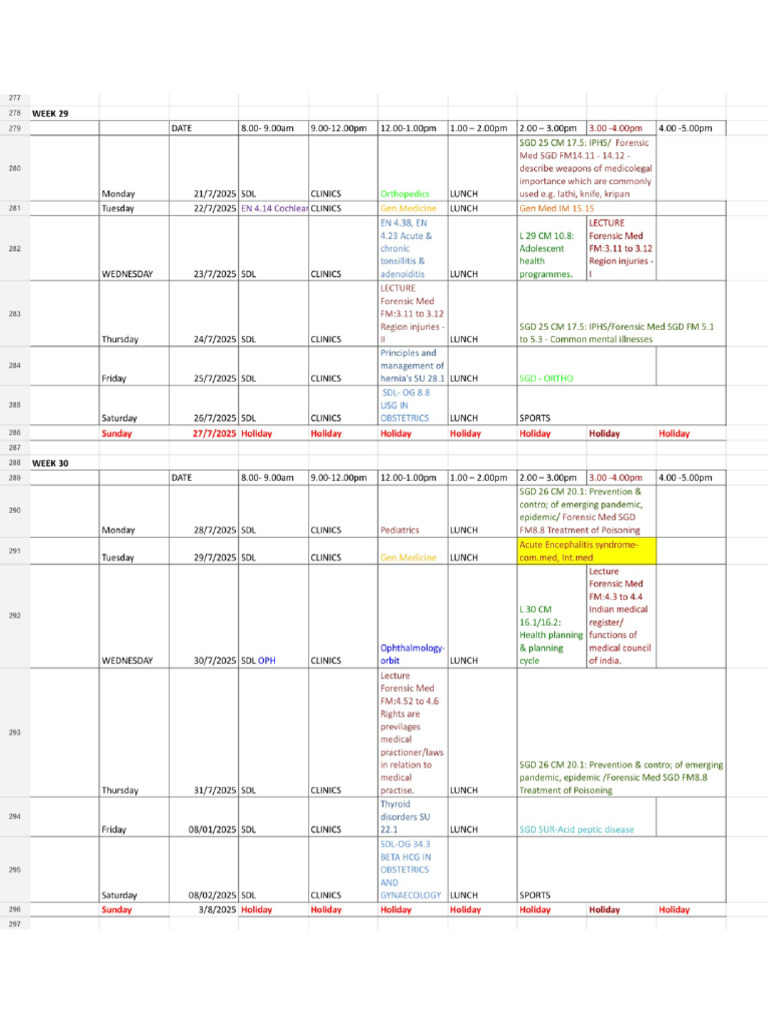 3rd Block Timetable | PDF