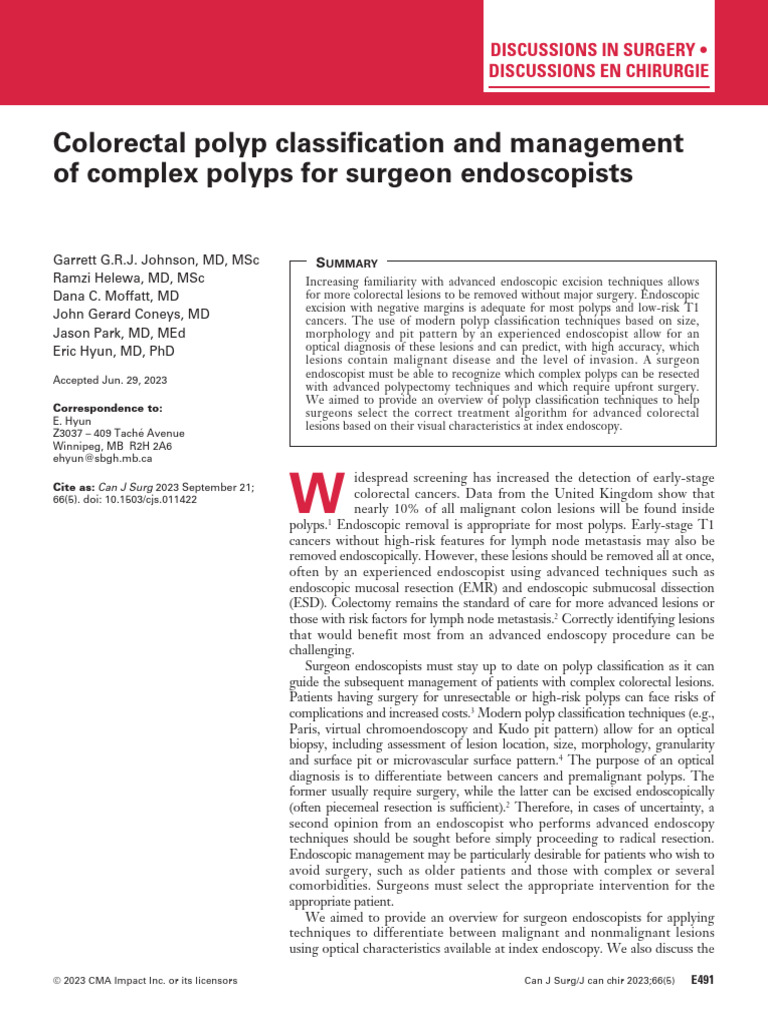 26.colorectal Polyp Classification and Management of Complex Polyps For ...