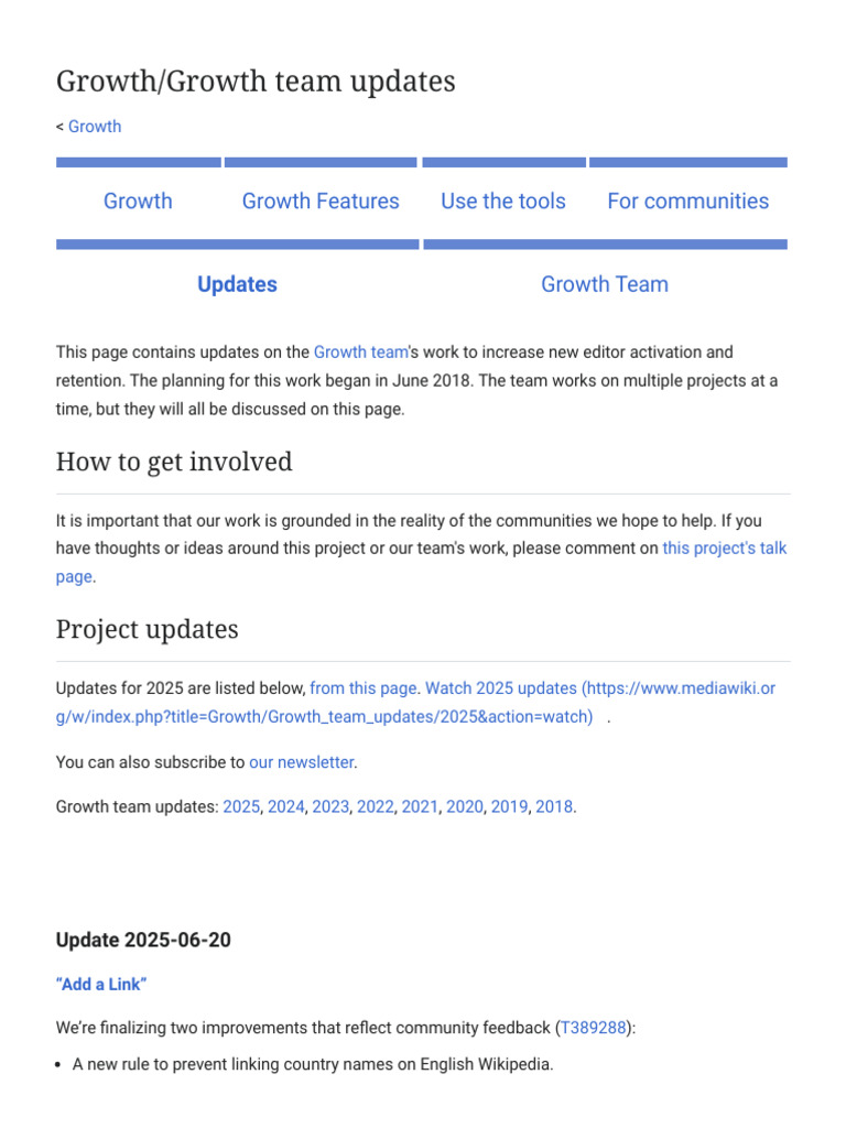 Growth Team Updates for 2025 | PDF