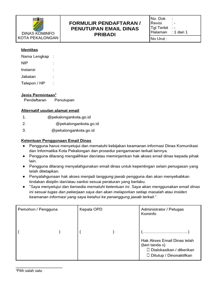 Formulir Email | PDF