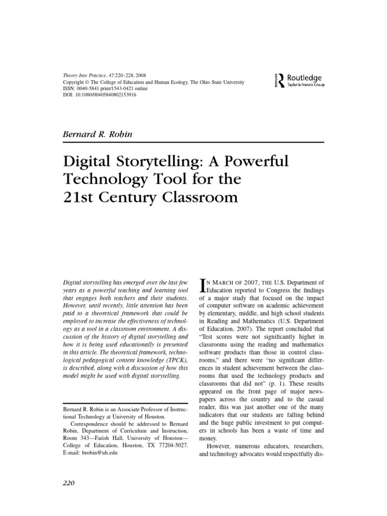 Digital Storytelling A Powerful Technology Tool For The 21st 4cc53n1s6v ...