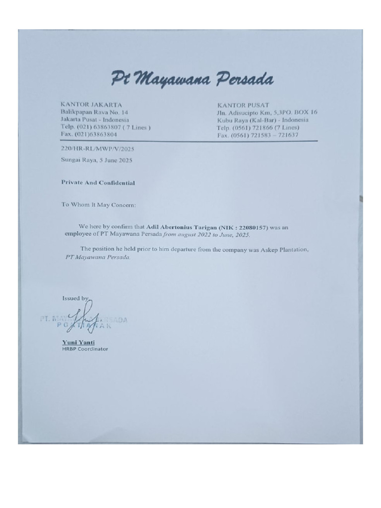 Surat Paklaring | PDF