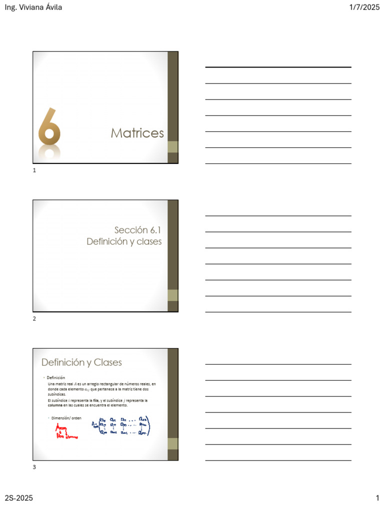 Definición y Clases de Matrices | PDF | Matriz (Matemáticas) | Teoría ...