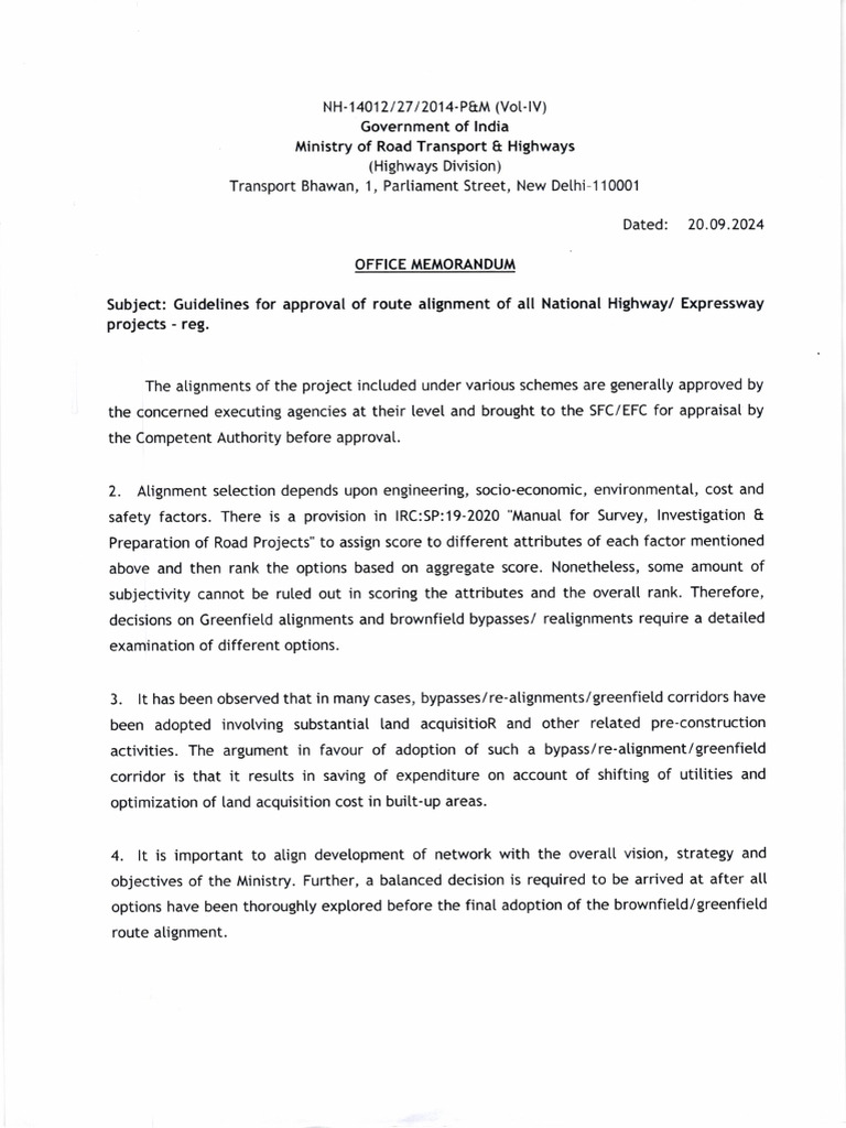 Alignment Approval Circulars Merged | PDF | Interchange (Road) | Traffic