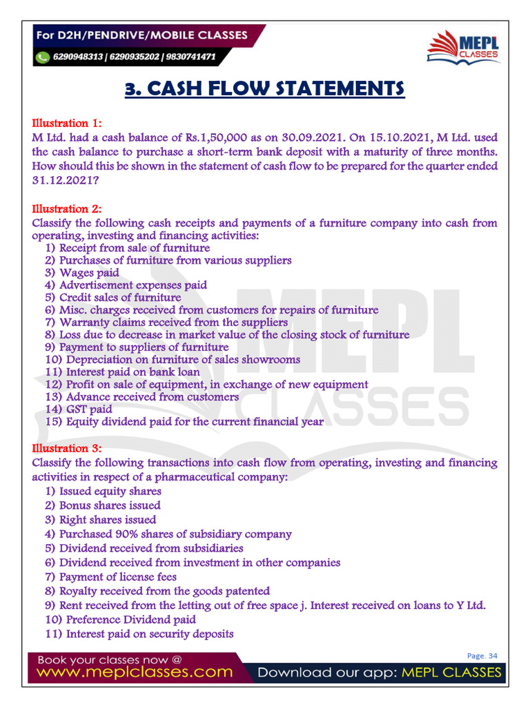 Cash Flow Statement Examples and Analysis | PDF | Dividend | Expense