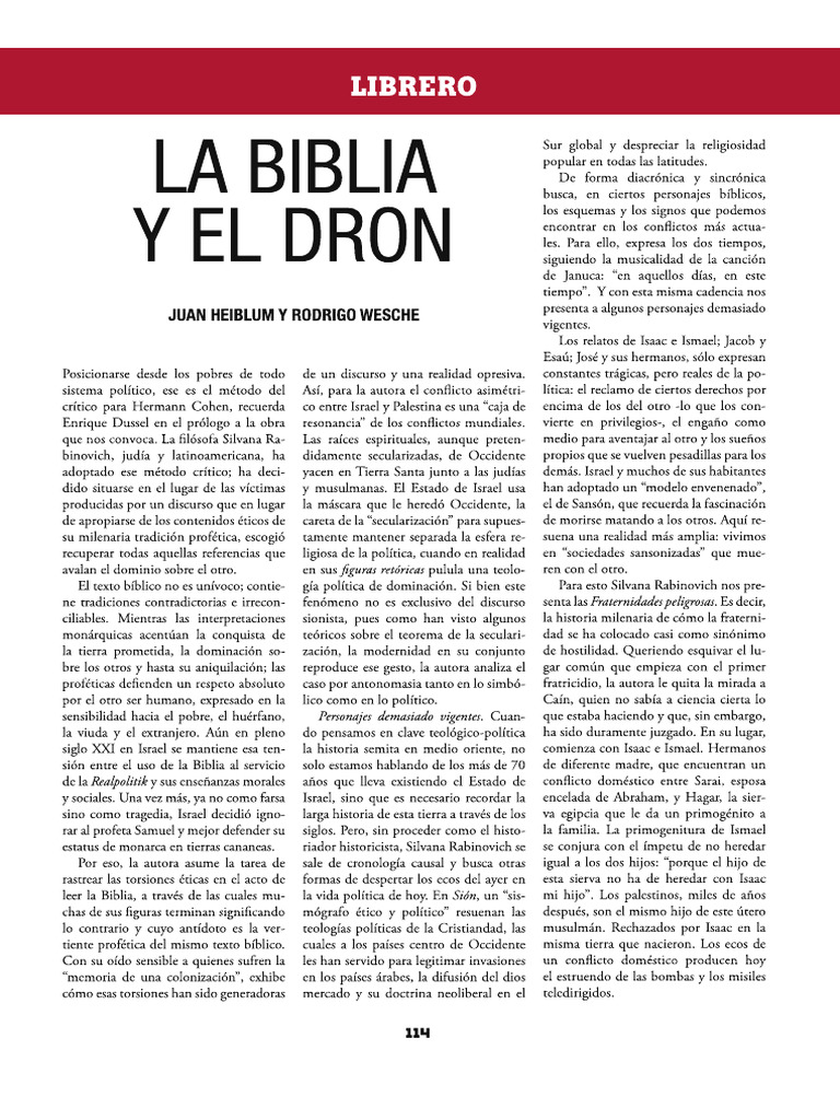 Resena de La Biblia y El Dron Sobre Usos | PDF