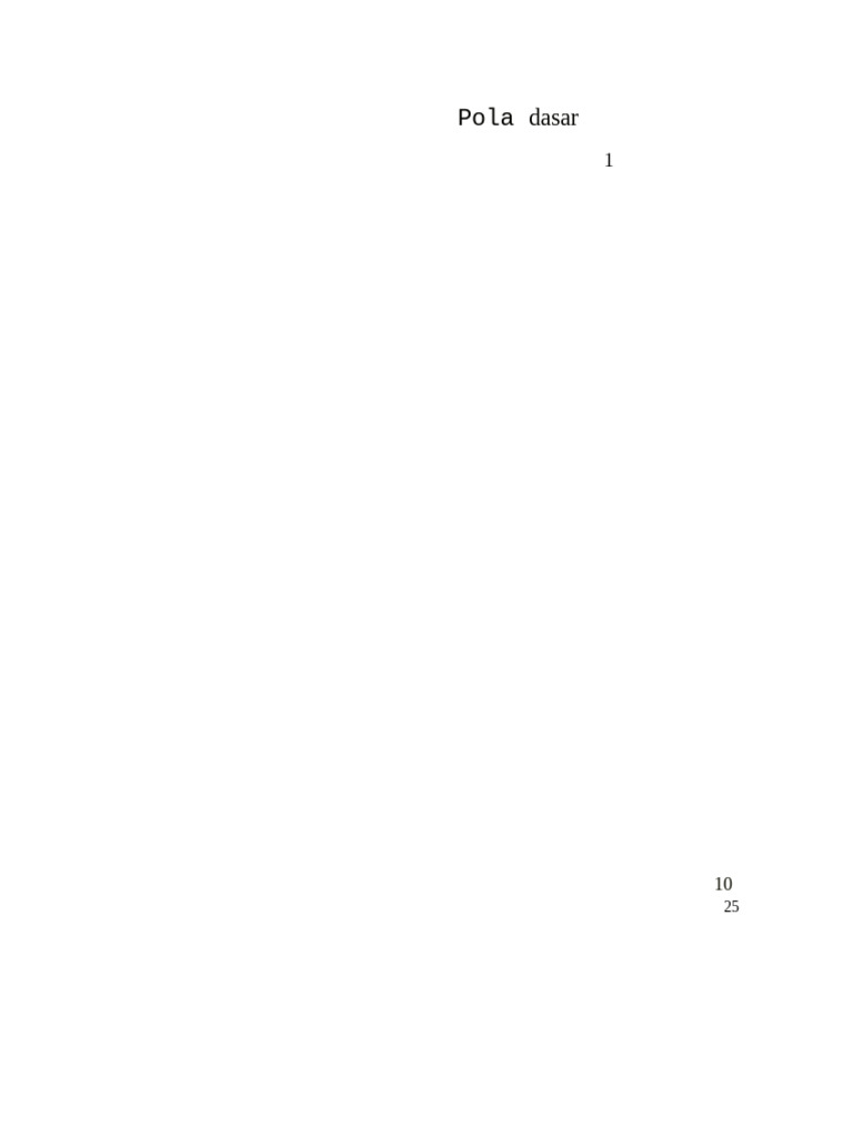Pola Dasar 1 | PDF