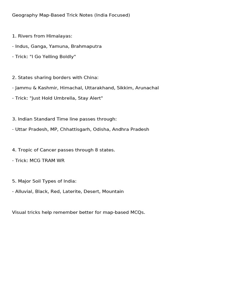 Geography Map Tricks | PDF
