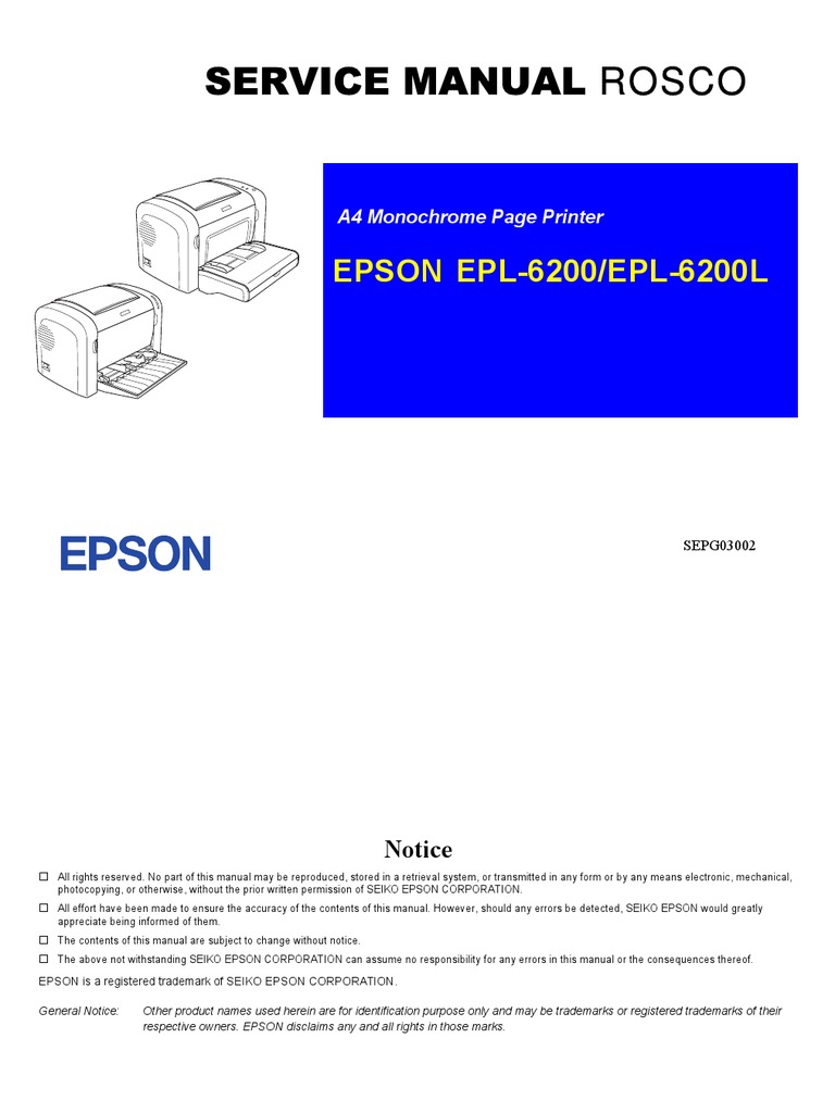 Epson EPL-6200'6200L SM | PDF | Printer (Computing) | Operating System