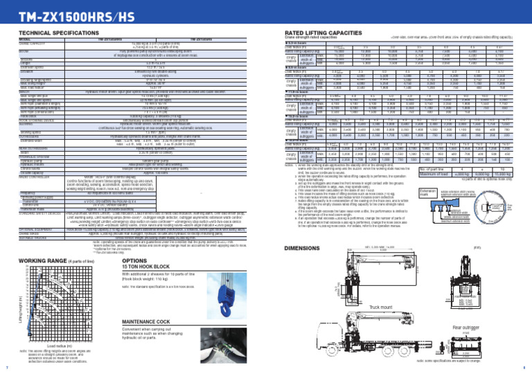 Crane Technical Specifications Overview | PDF | Crane (Machine) | Vehicles