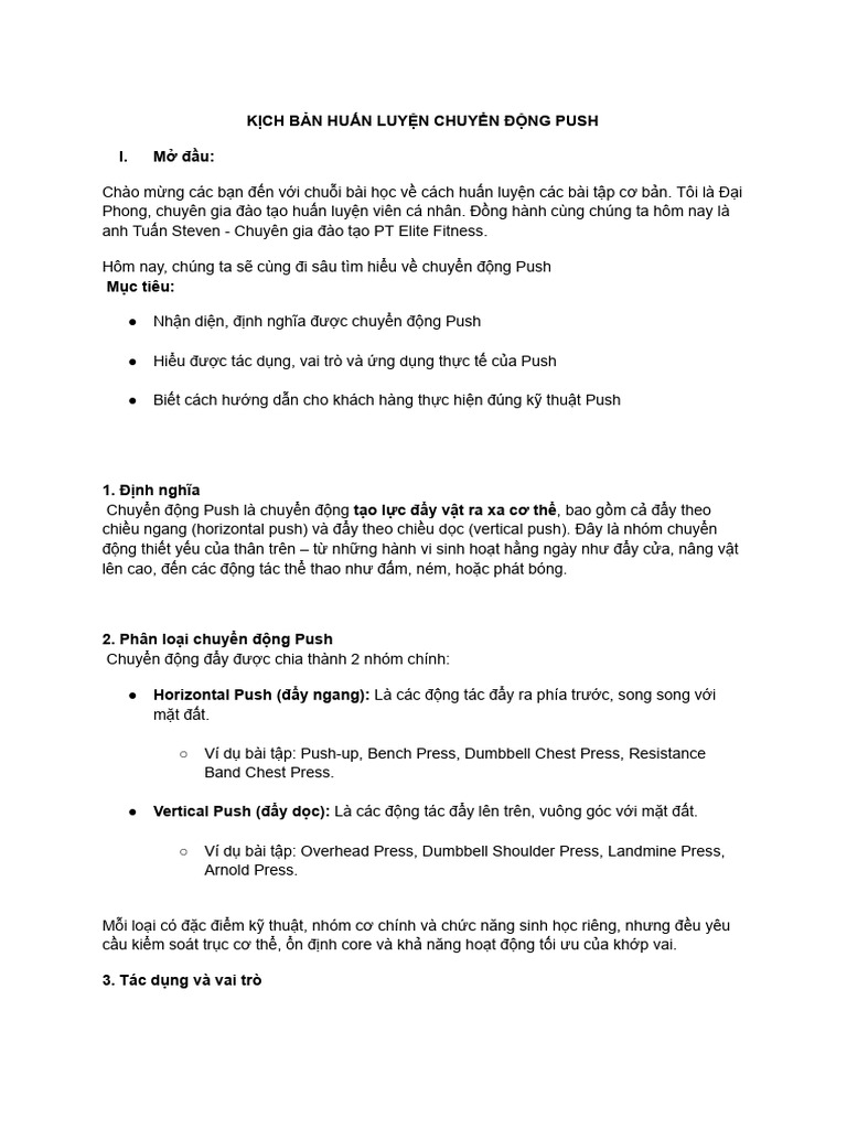 Kịch Bản Push | PDF