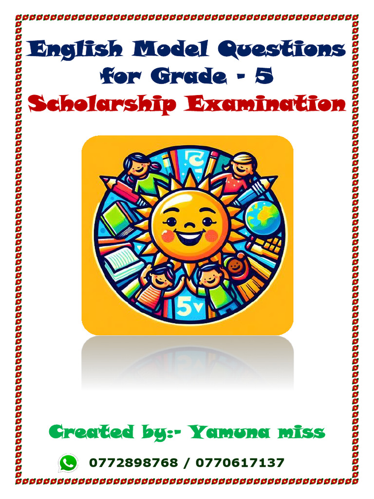 English Model Questions For Grade - 5 Scholarship Examination | PDF