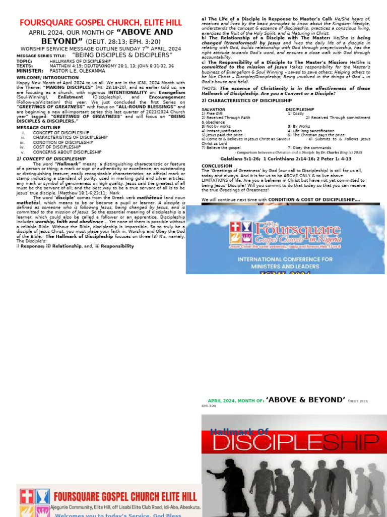 Hallmarks of Discipleship Explained | PDF | Disciple (Christianity) | Jesus