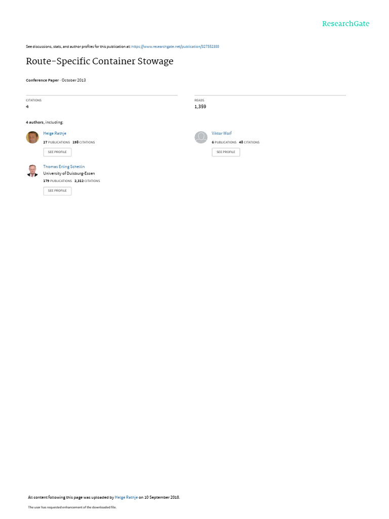 Route SpecificContainerStowage | PDF | Ships | Acceleration