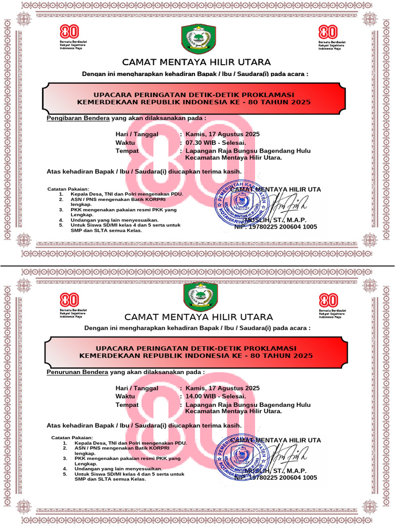 Undangan Hut RI | PDF