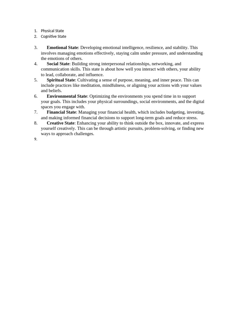 Holistic Well-Being: Key States Explained | PDF