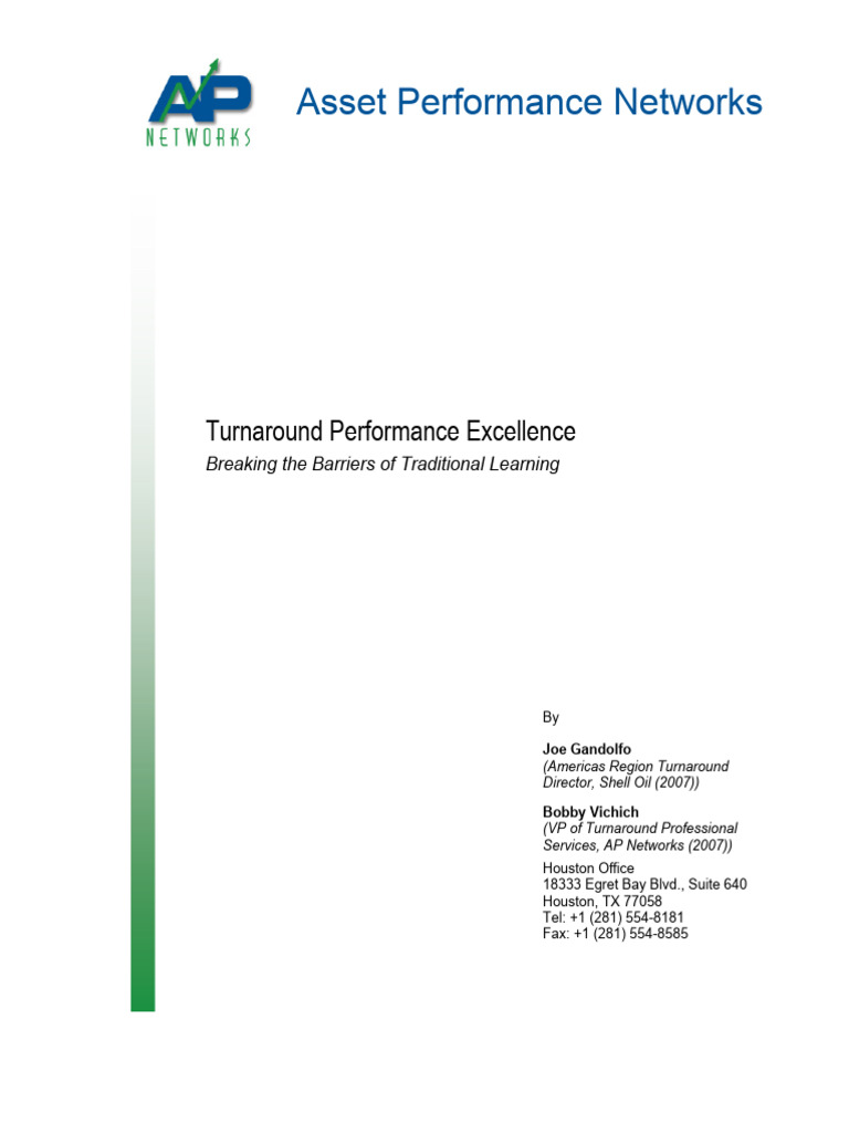 8 Turnaround Performance Excellence - Break The Barriers of Traditional ...