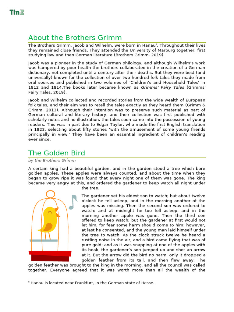 Brothers Grimm: The Golden Bird Tale | PDF | Brothers Grimm | Fairy Tales