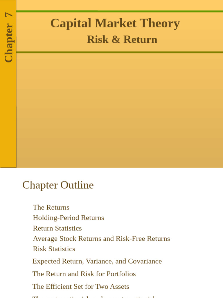 Ch-7 Capital Market, Risk and Return | PDF | Dividend | Capital Gain