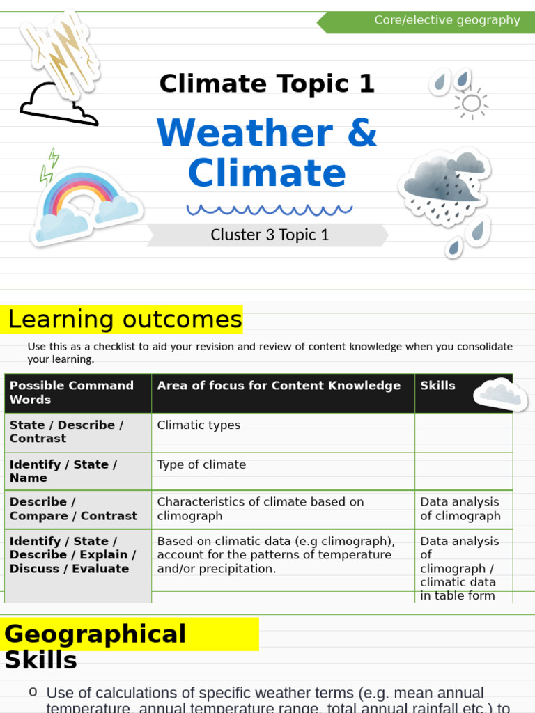 O Level Geography Notes Cluster 3 Topic 1 - Climatic Types | PDF ...