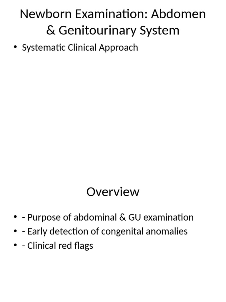 Newborn Abdomen GU Exam | PDF