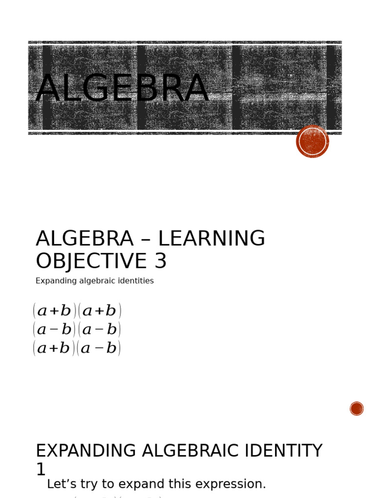 08.01.algebra.03 Expanding Algebraic Identities | PDF | Algebra ...