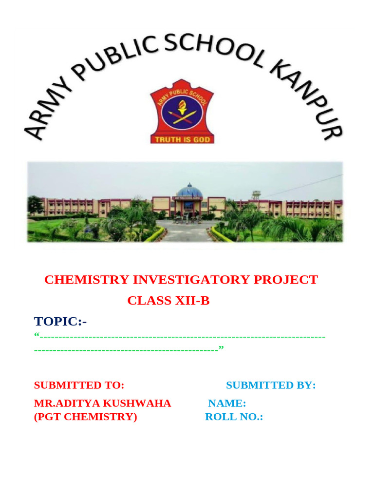 Chemistry Project Front Page Design | PDF