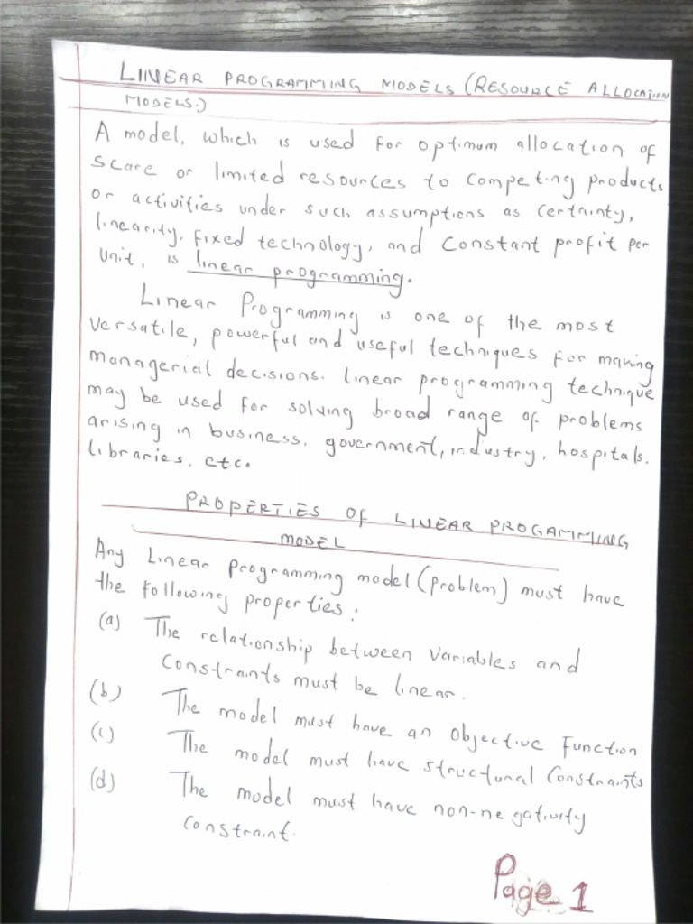 Graphical Solution To Linear Programming Problems | PDF