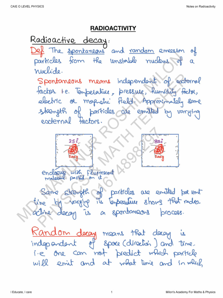Radioactivity Notes | PDF