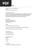 CMA Fresher Resume Sample | PDF