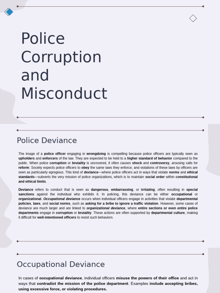 Police Corruption: Types and Causes | PDF | Corruption | Police