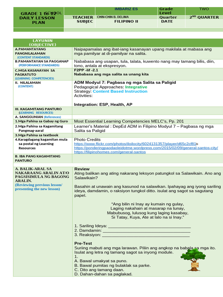 Grade 2 COT Filipino 2nd Quarter | PDF