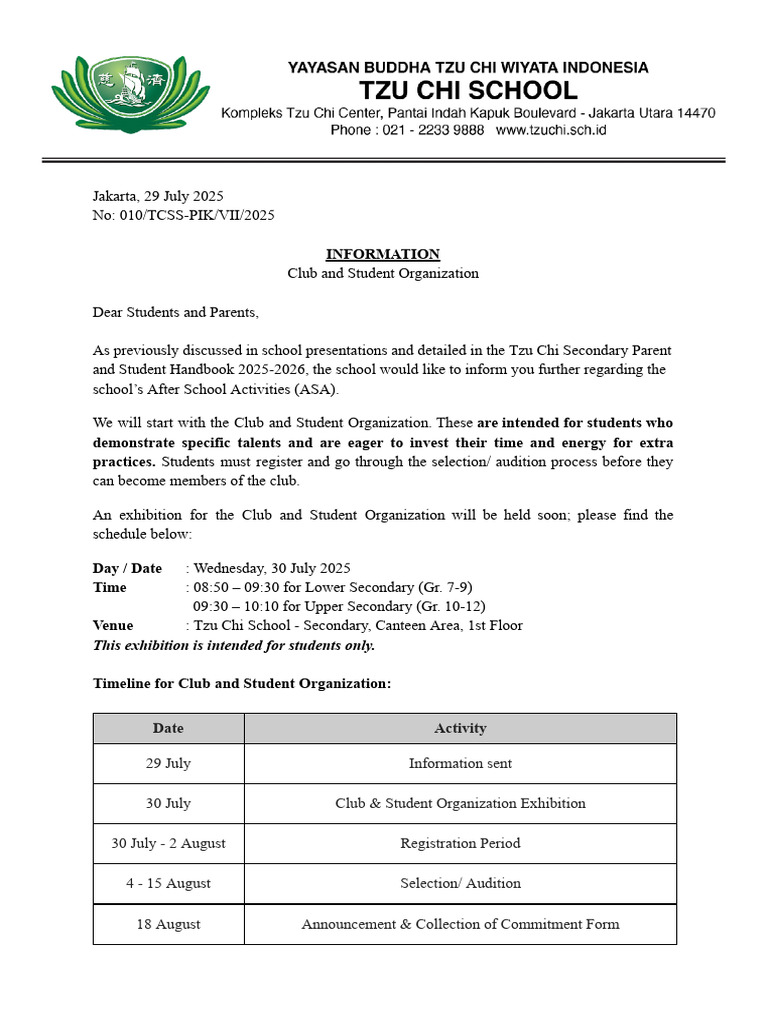 010 - Information On ASA Club and Student Organization | PDF