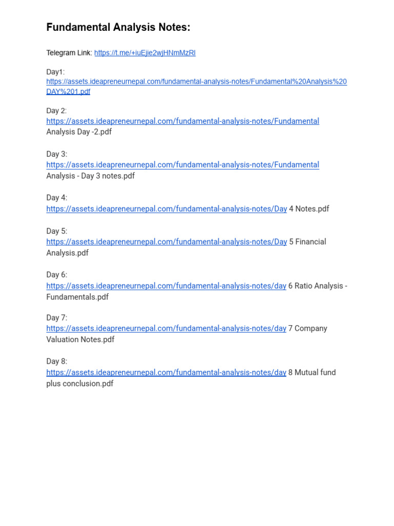 Comprehensive Fundamental Analysis Notes | PDF