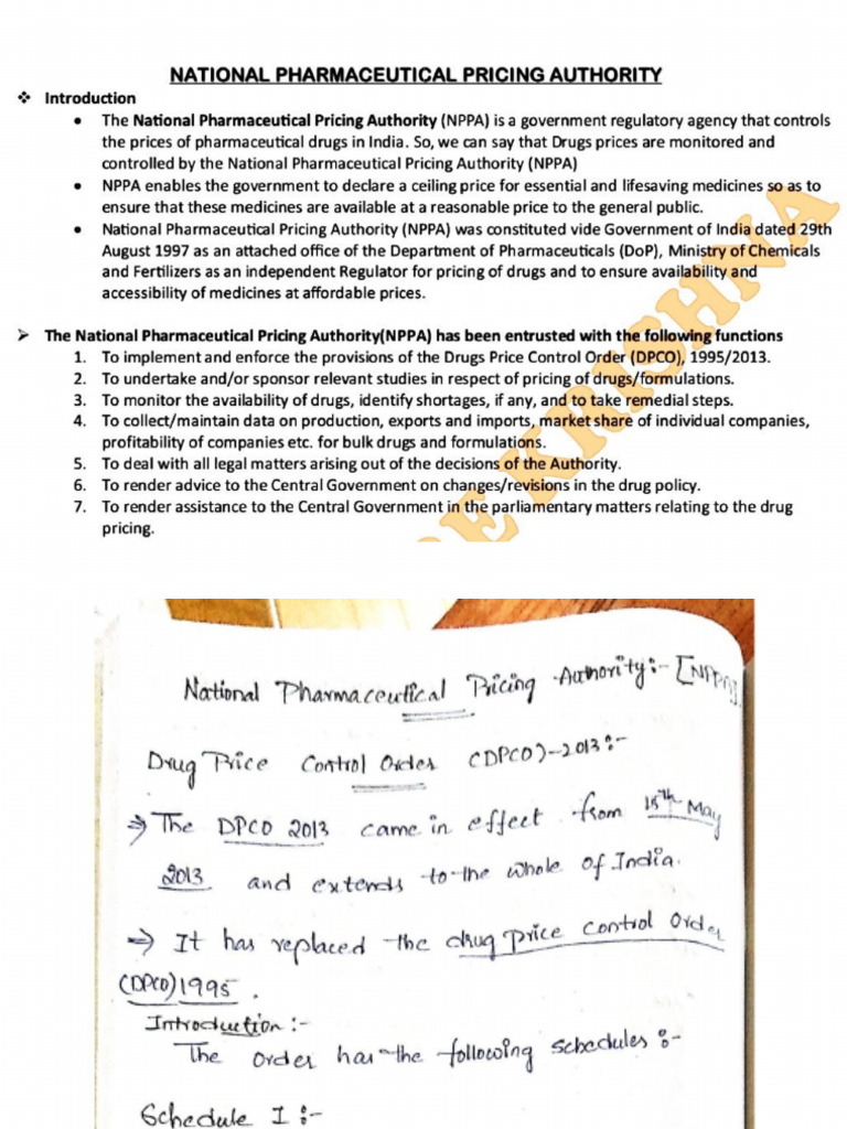 NPPA National Pharmaceutical Pricing Authority | PDF
