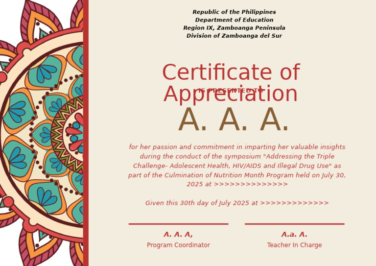 Symposium Certificate | PDF
