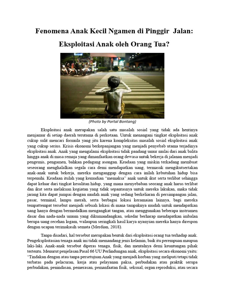 Eksploitasi Anak Ngamen di Jalanan | PDF