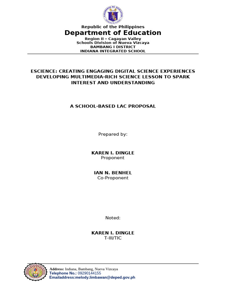 Iis Lac Proposal Ripples Cum Scientia | PDF | Teachers | Teaching