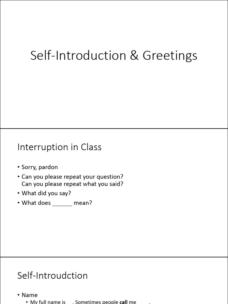 Conversation - About Self | PDF