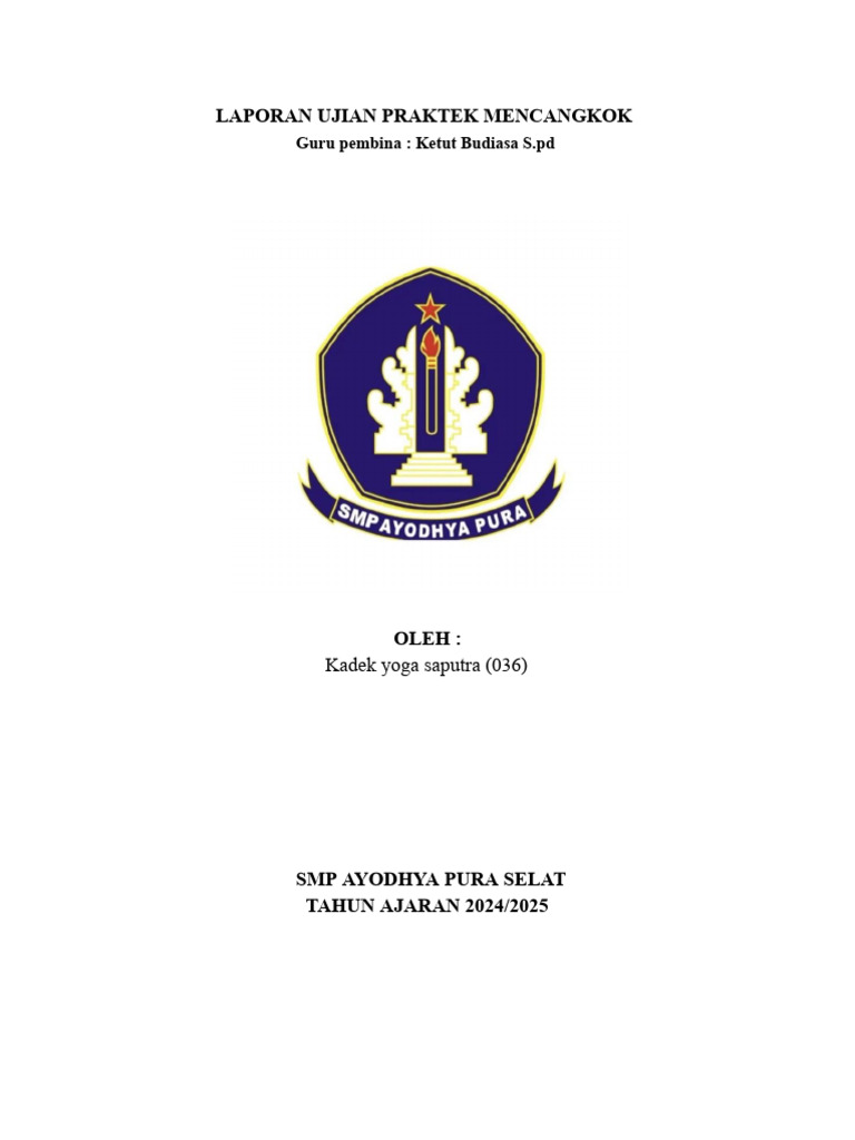 Laporan UP IPA (Kadek Yoga Saputra (036) ) | PDF