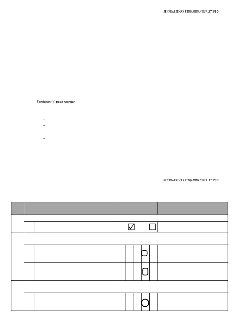 GURU - V2GMP Senarai Semak Penjaminan Kualiti PBD Lampiran C | PDF