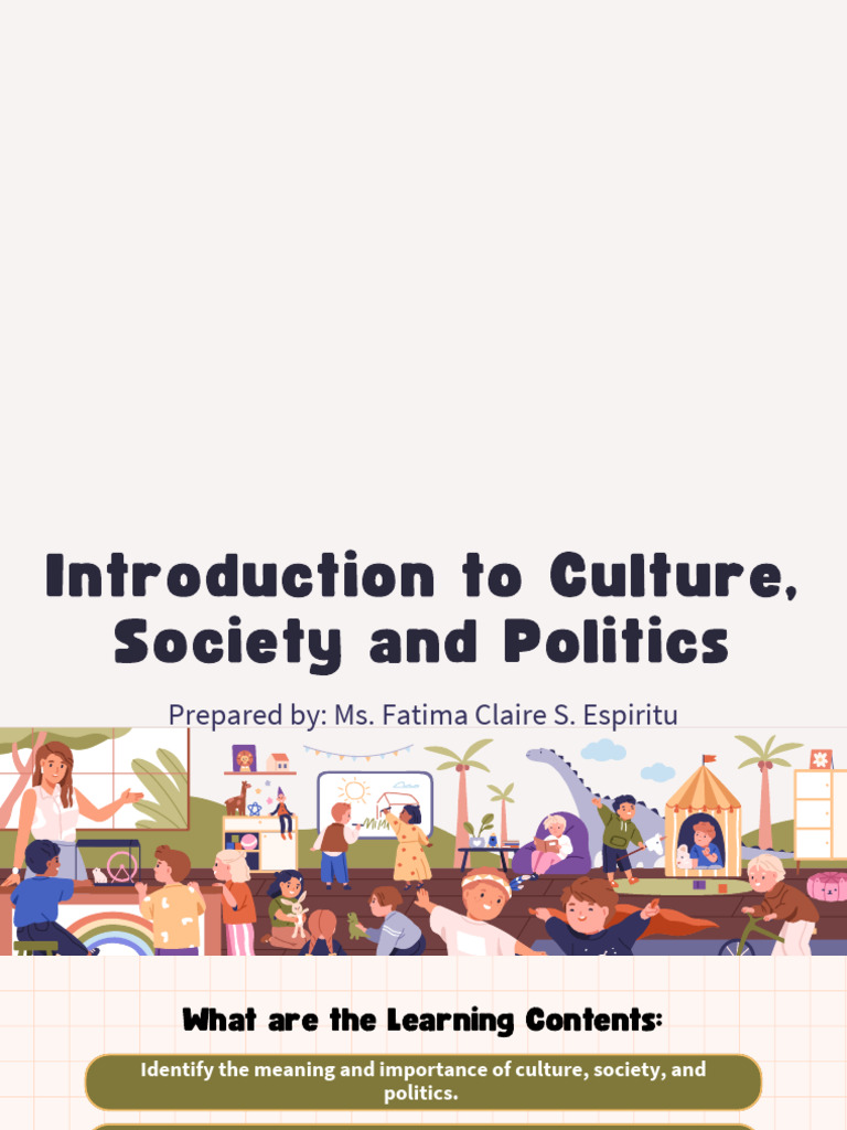 LESSON 1-Introduction To Culture, Society and Politics | PDF ...
